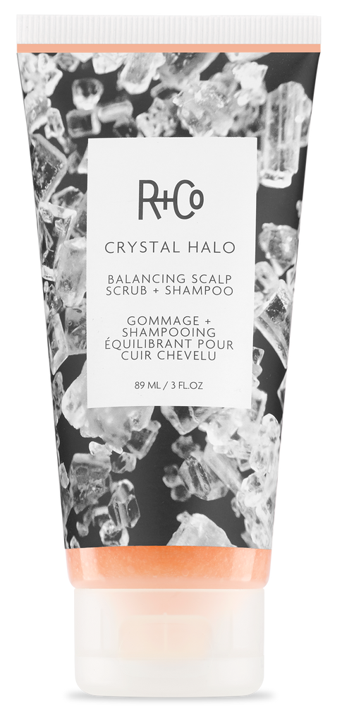 CRYSTAL HALO Balancing Scalp Scrub + Shampoo – R+Co