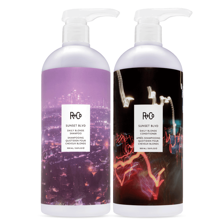 SUNSET BLVD Daily Blonde Shampoo + Conditioner Liter Set – R+Co