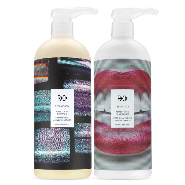 TELEVISION Perfect Hair Shampoo + Conditioner Liter Set – R+Co